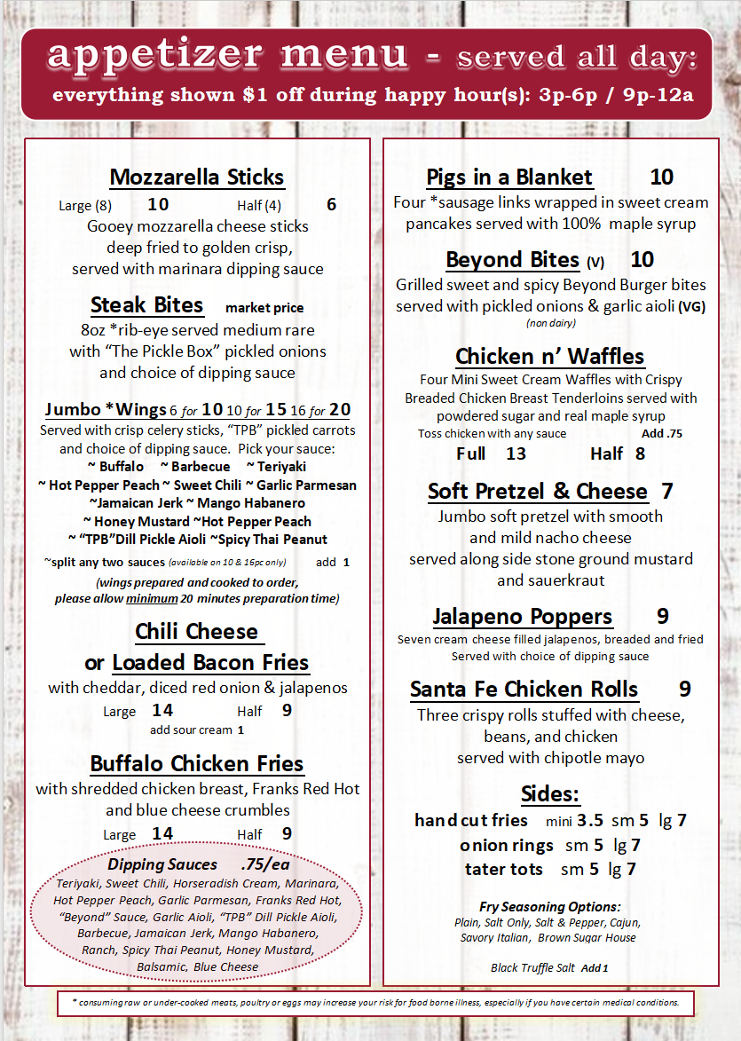 Menus – Over Easy Bar St Johns